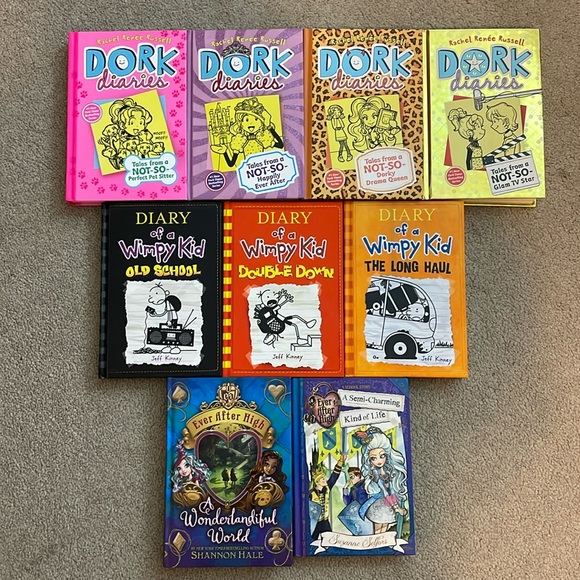 Dork Diaries | Other | Lot Of 9 Dork Diaries Diary Of A Wimpy Kid And ...